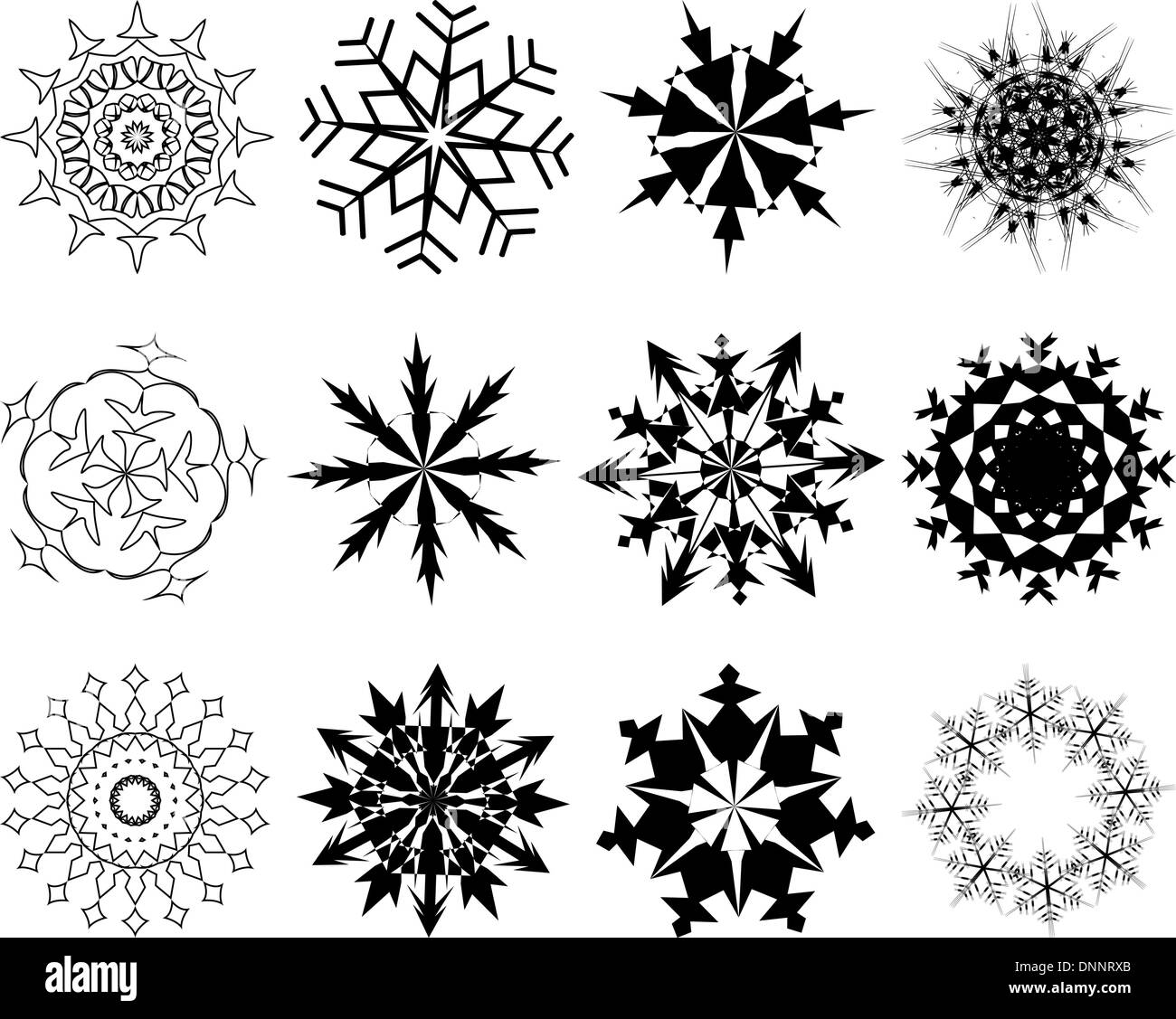 Biggest collection of vector snowflakes in different shape Stock Vector ...