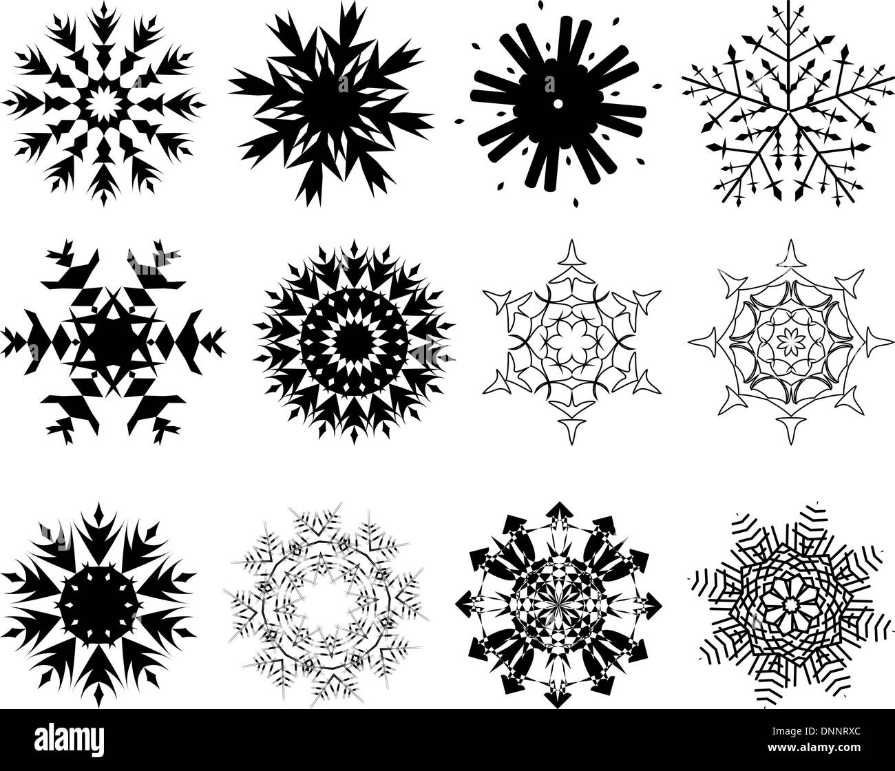 Biggest collection of vector snowflakes in different shape Stock Vector ...