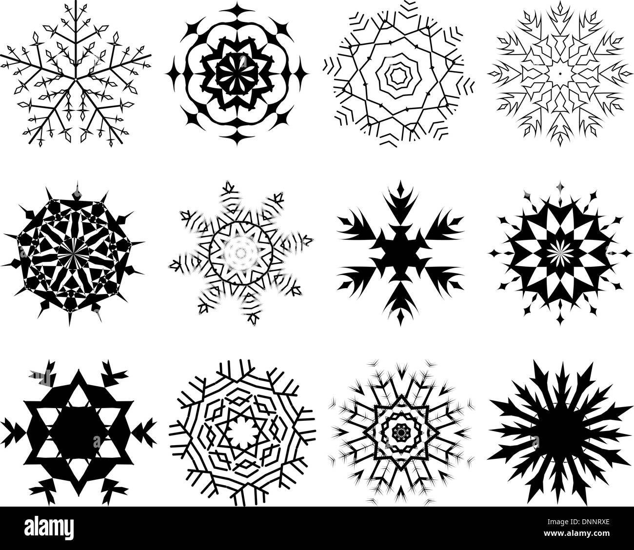 Biggest collection of vector snowflakes in different shape Stock Vector ...
