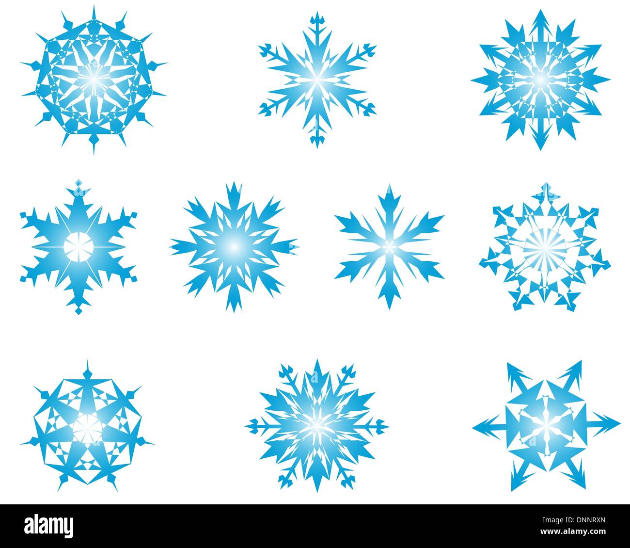 Set of vector snowflakes in different shape Stock Vector Image & Art ...