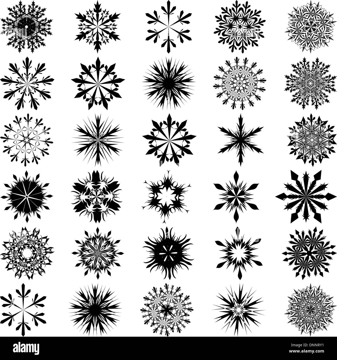 Biggest collection of vector snowflakes in different shape Stock Vector ...