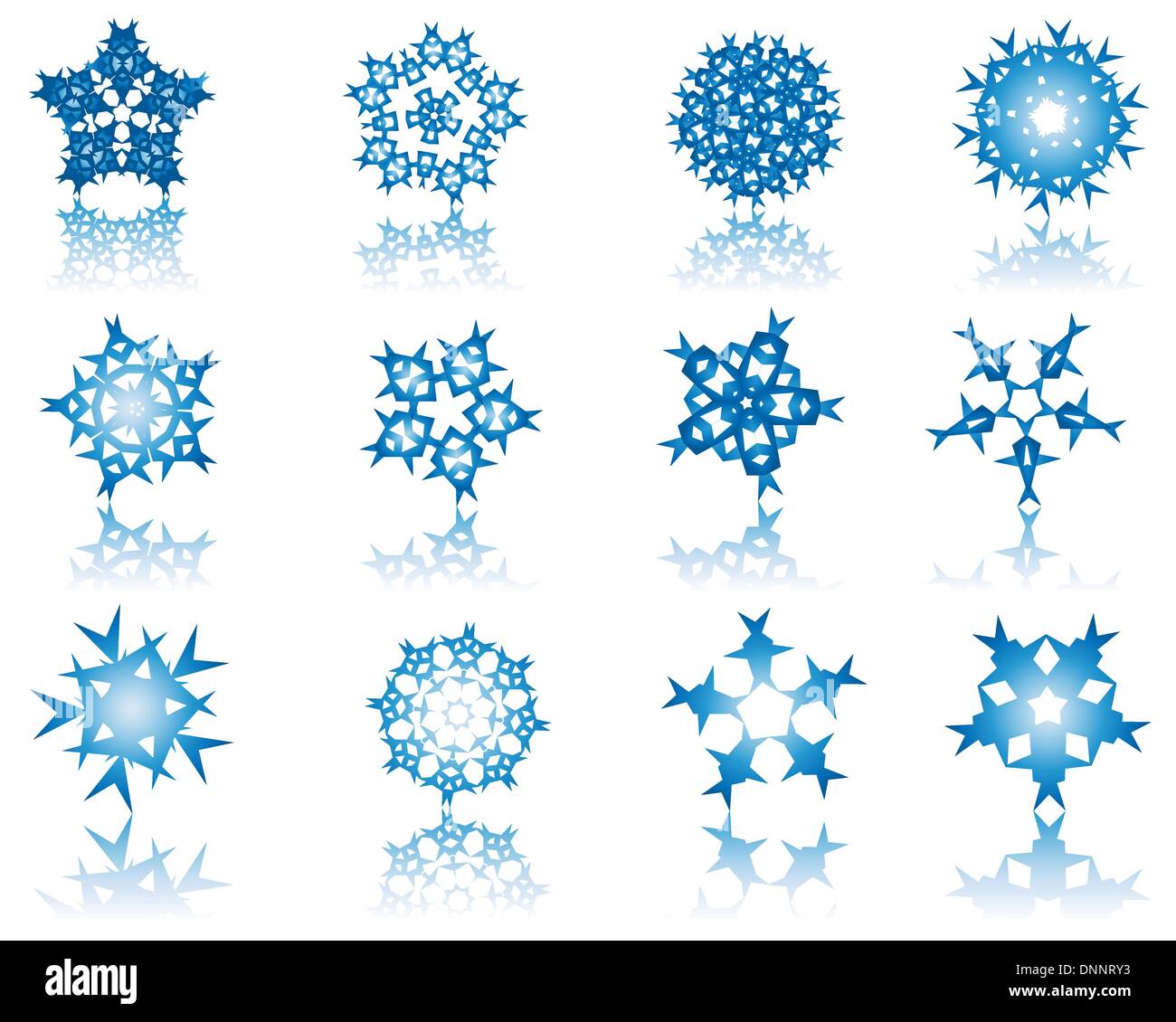 Big collection of winter snowflakes for designer use Stock Vector Image ...
