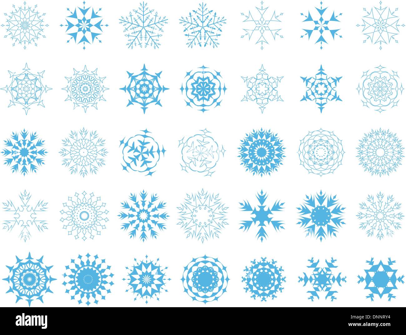 biggest collection of vector snowflakes in different shape Stock Vector ...