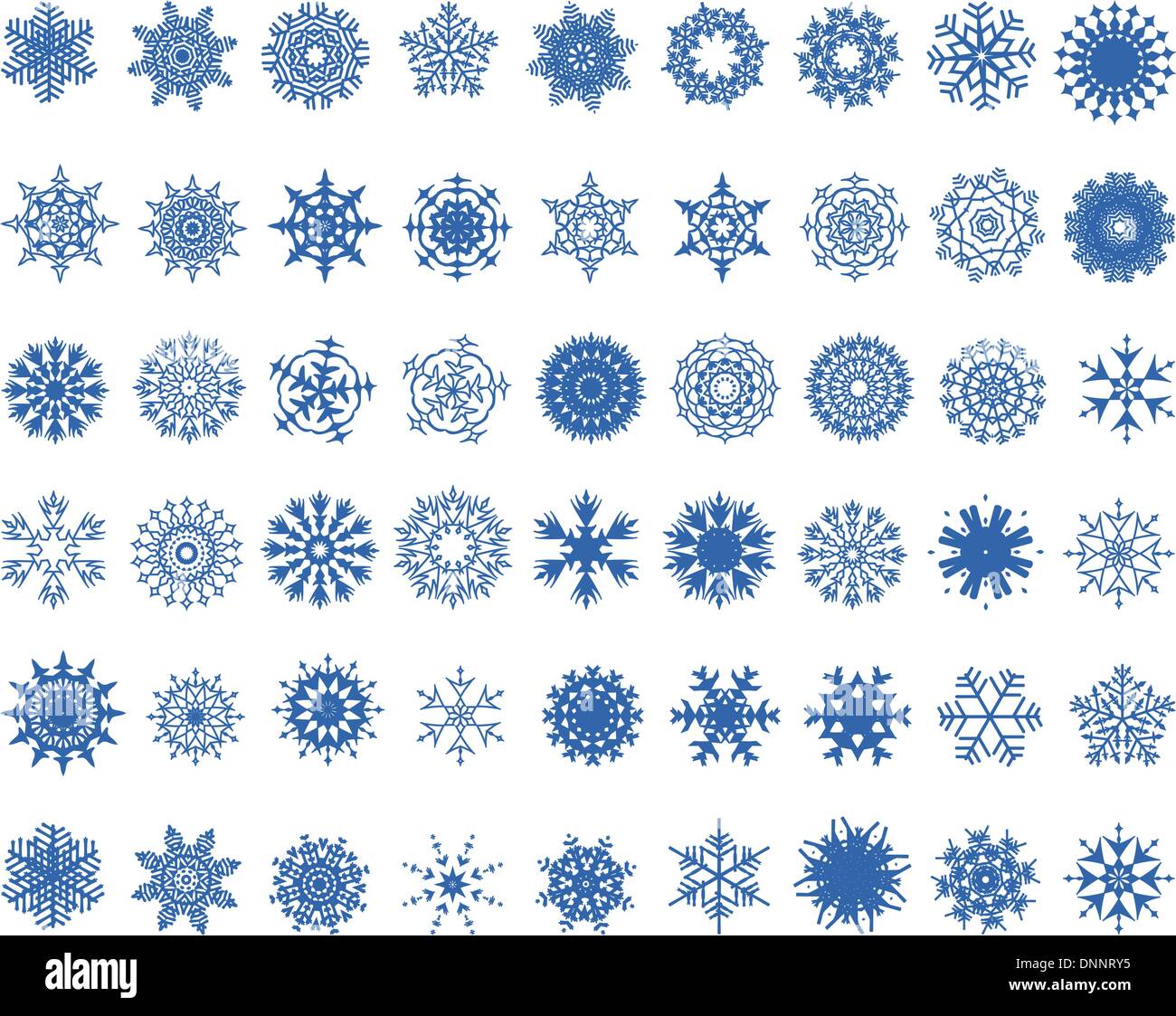 biggest collection of vector snowflakes in different shape Stock Vector ...