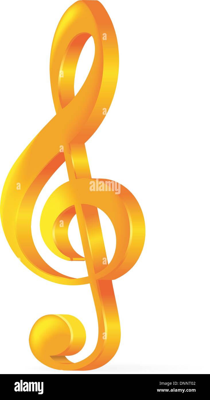 Golden treble clef vector illustration on white background Stock Vector ...