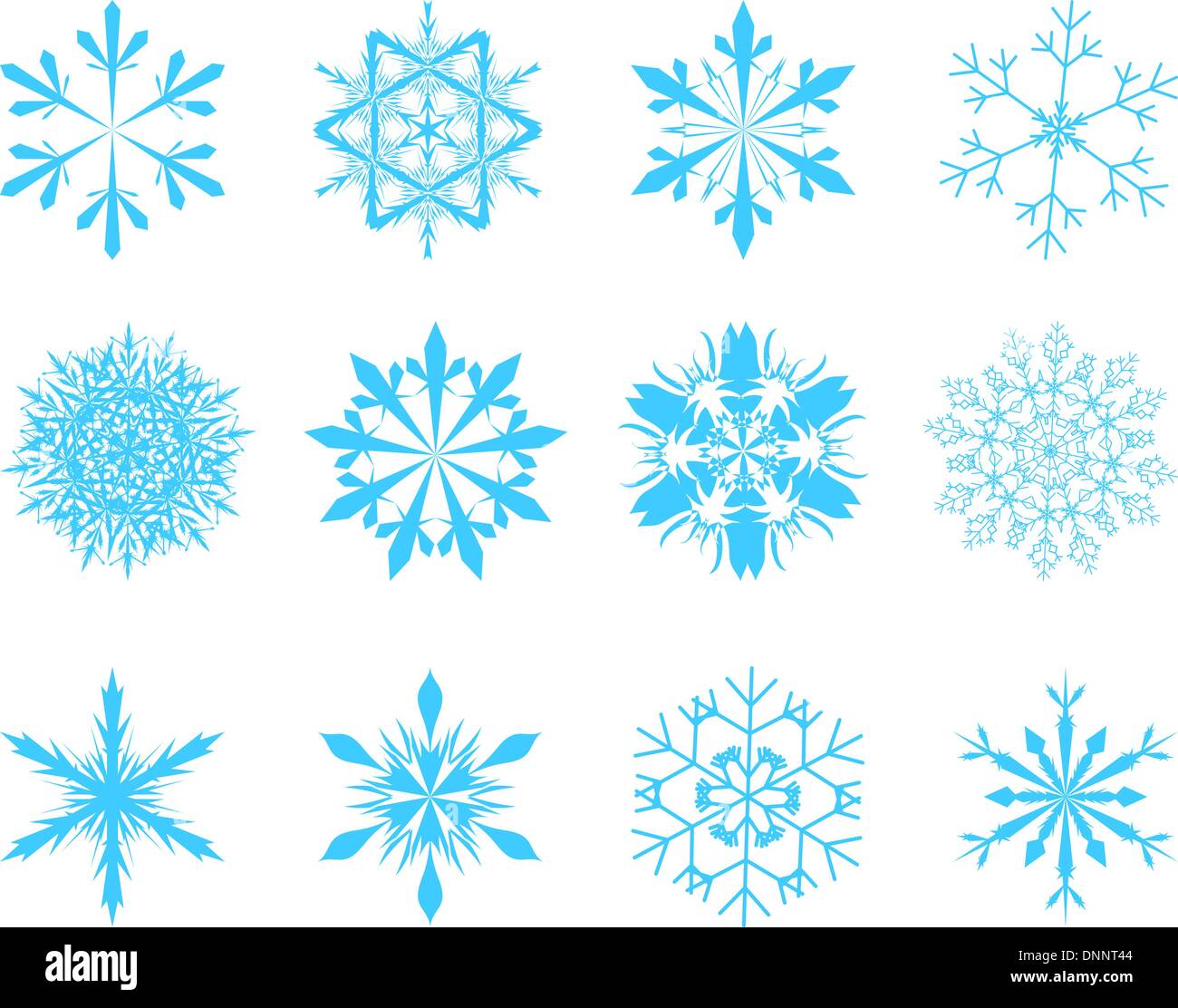 Collection of vector snowflakes in different shape Stock Vector Image ...