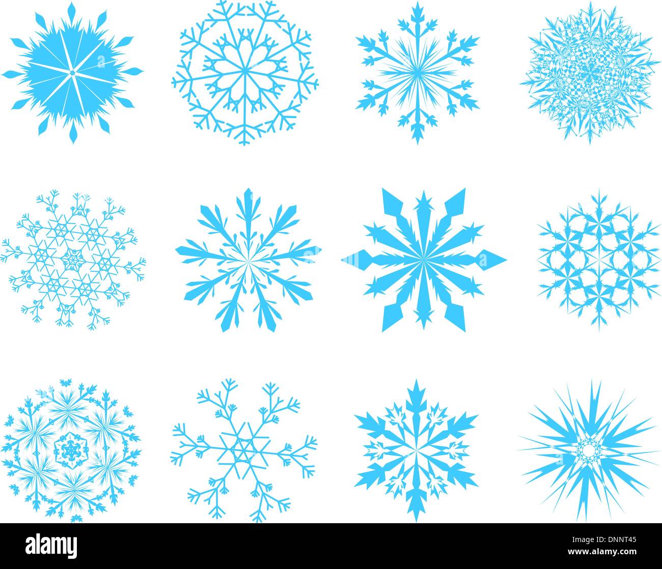 Collection of vector snowflakes in different shape Stock Vector Image ...
