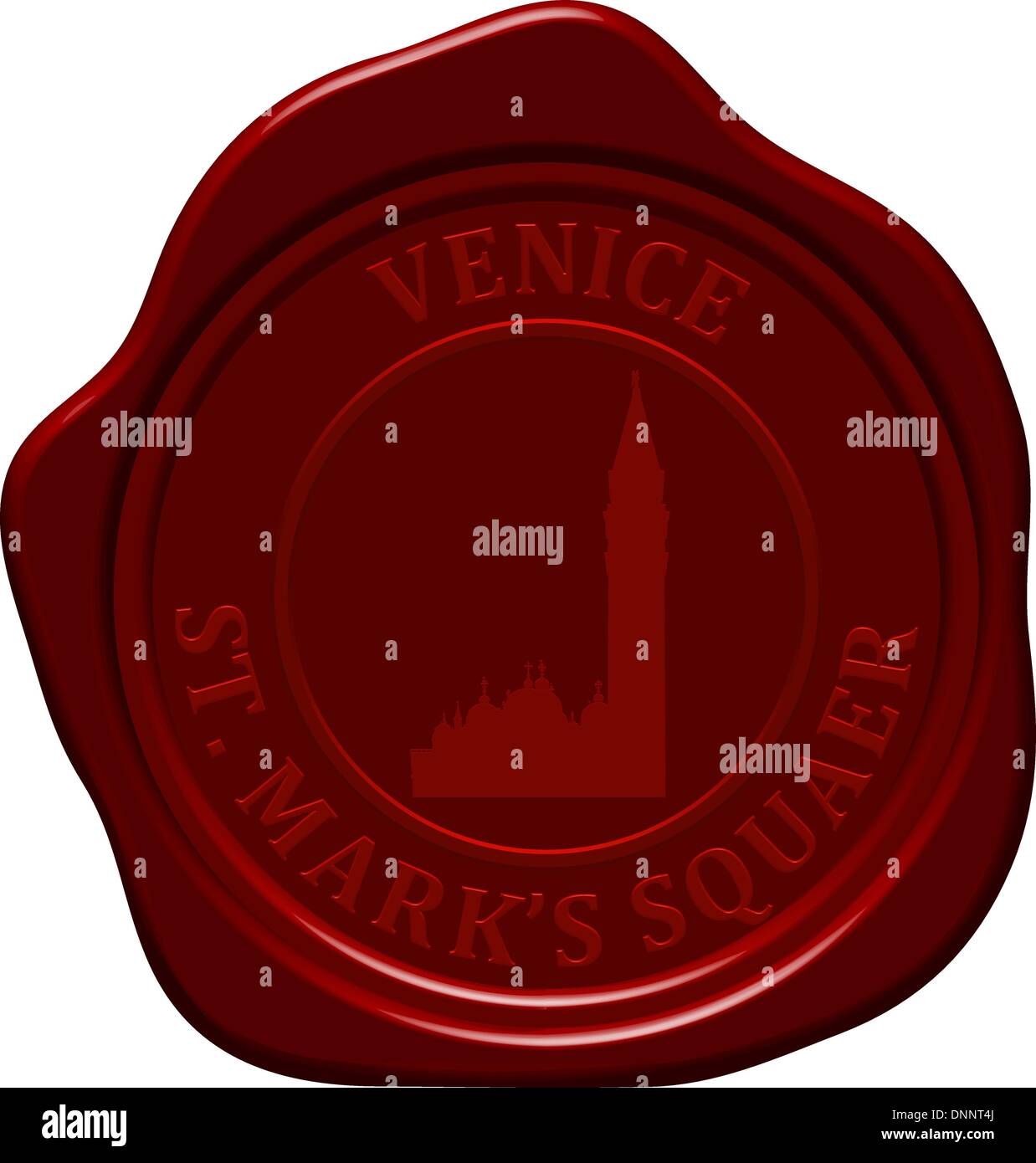 St. Mark's square. Sealing wax stamp for design use Stock Vector Image ...