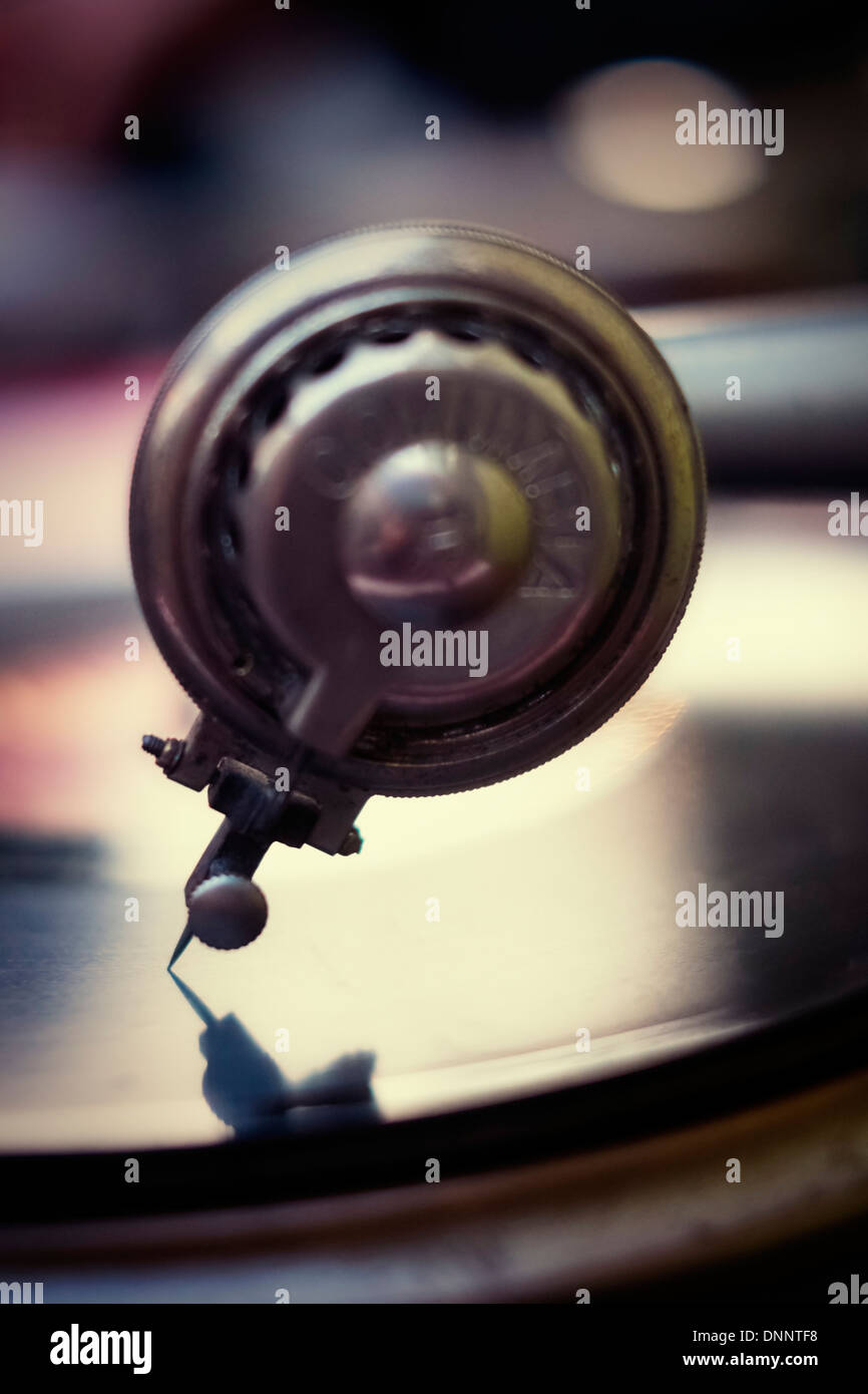 Studio close-up of record player Stock Photo - Alamy