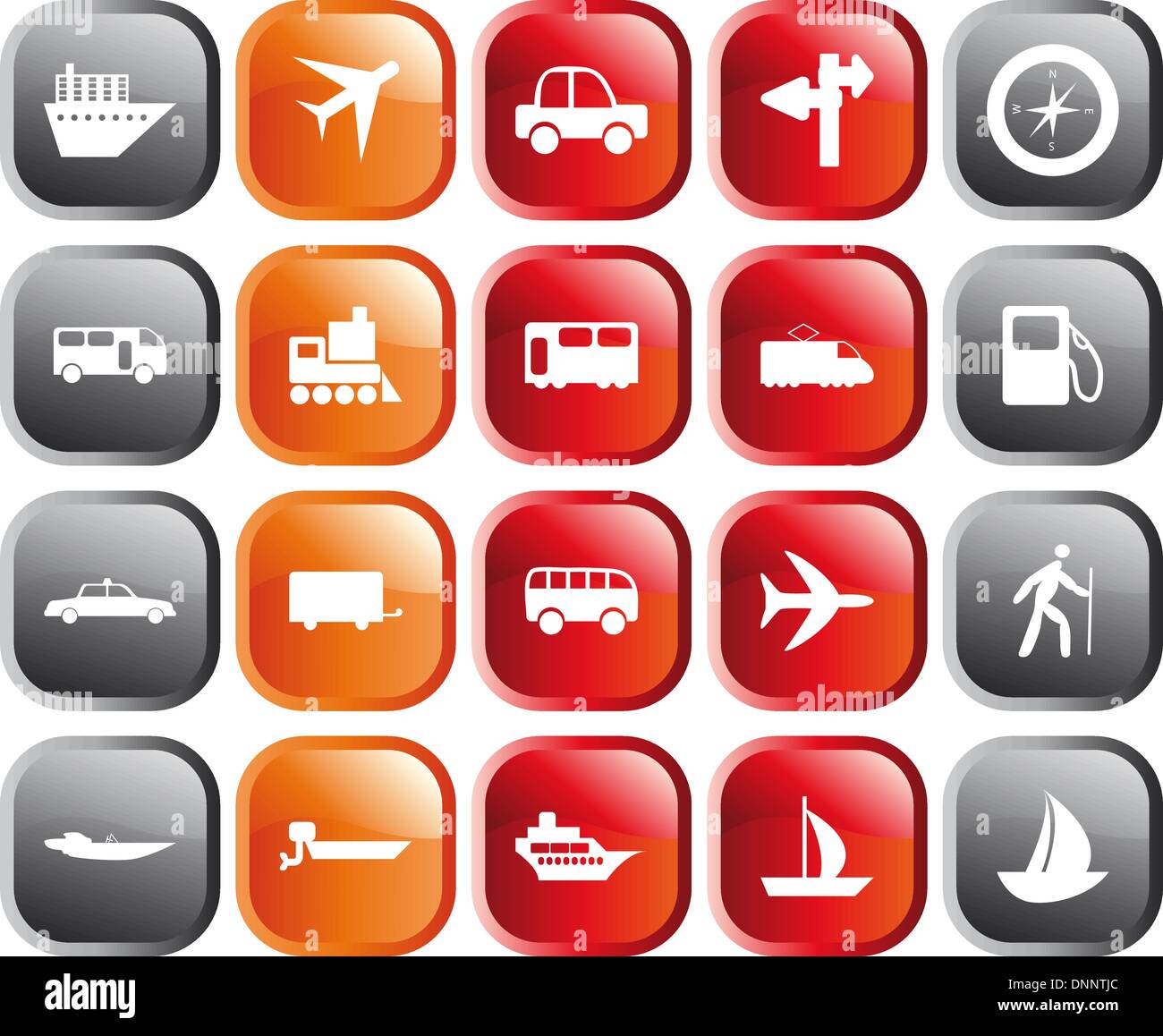 Transportation set of different vector web icons Stock Vector Image ...