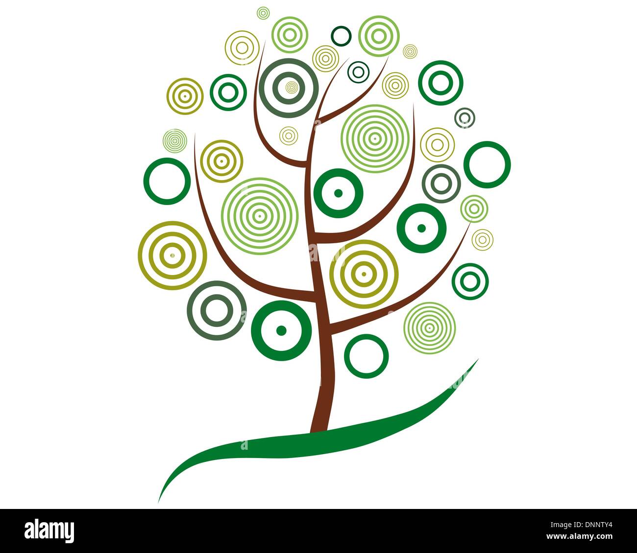 Vector illustration of tree with circle leaves Stock Vector Image & Art ...
