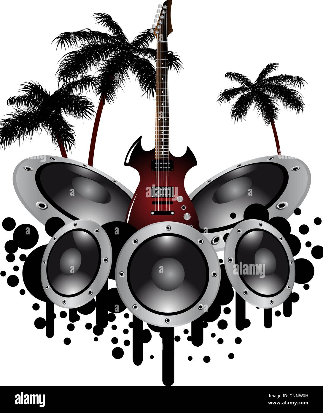 Tropical grunge music background with copy space Stock Vector Image ...