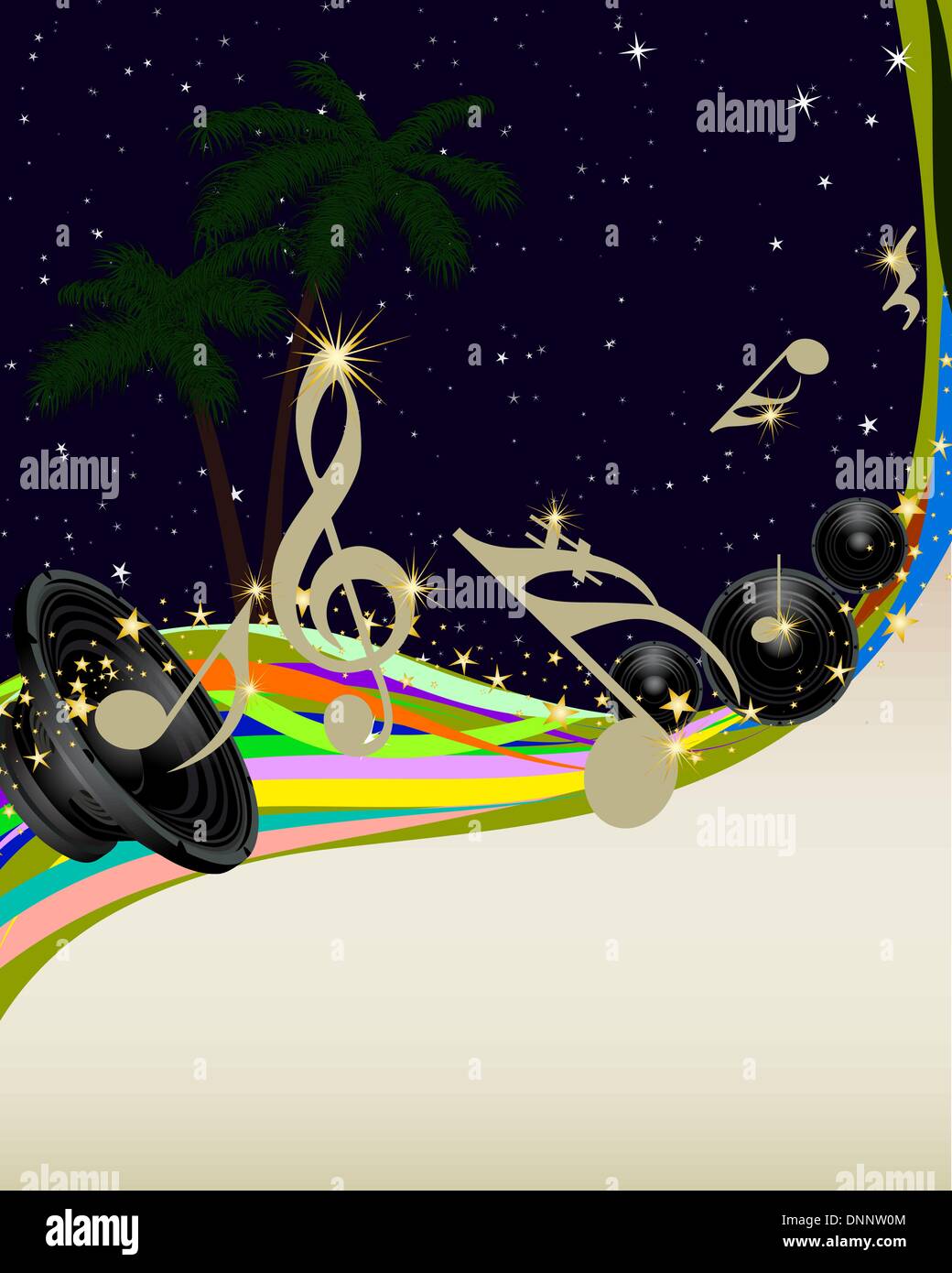 Vector musical notes staff background for design use Stock Vector Image ...