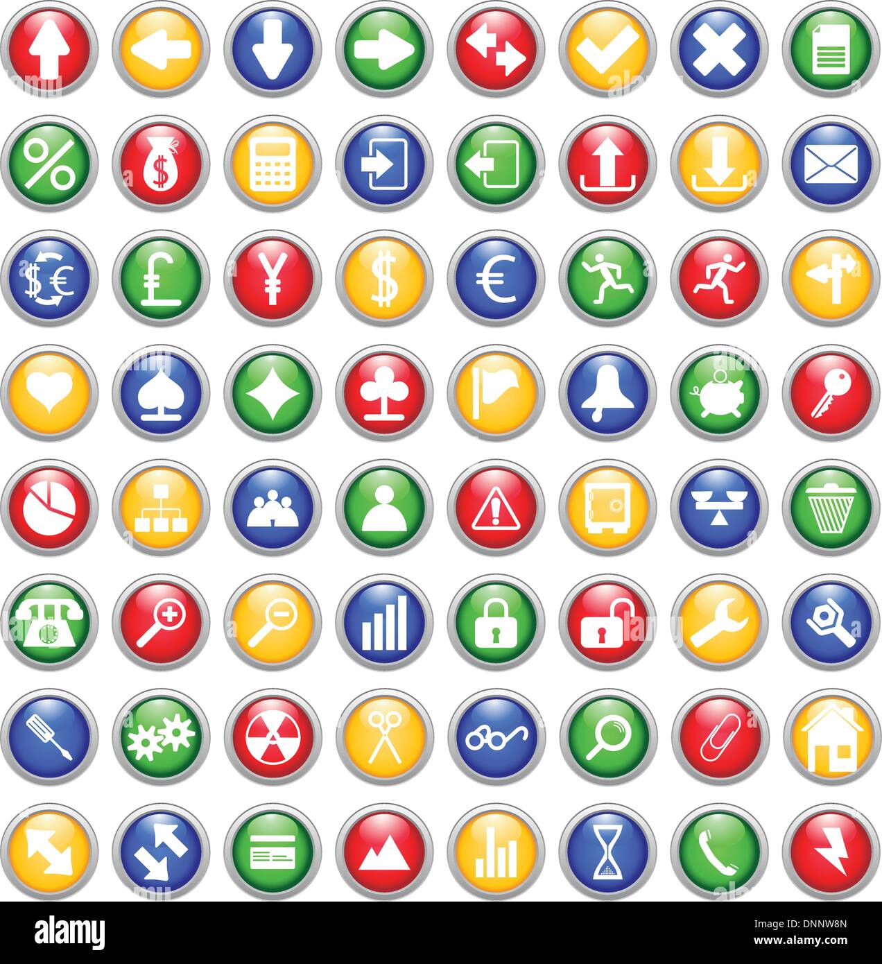 Biggest collection of different icons for using in web design Stock ...