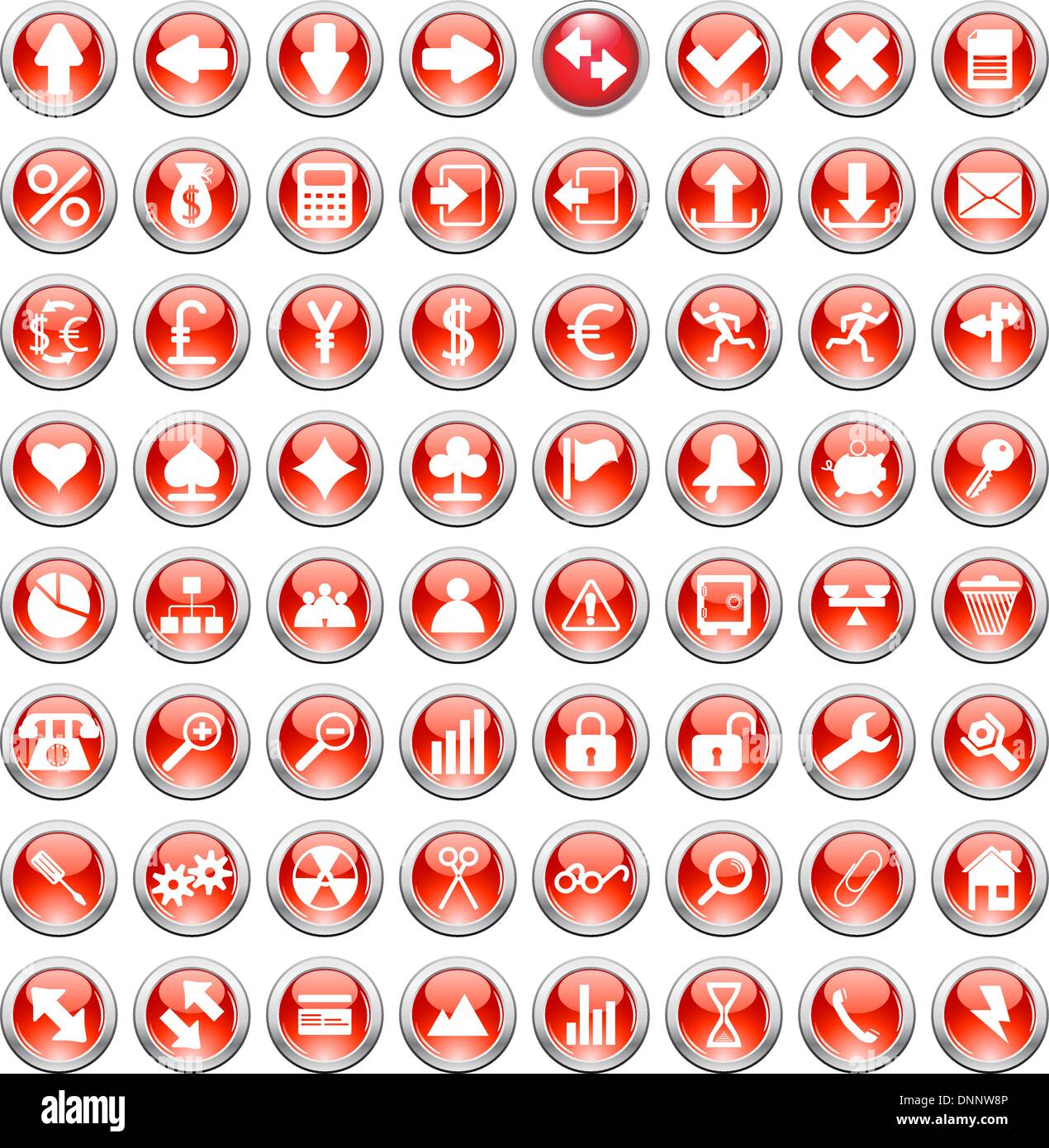 Biggest collection of different icons for using in web design Stock ...