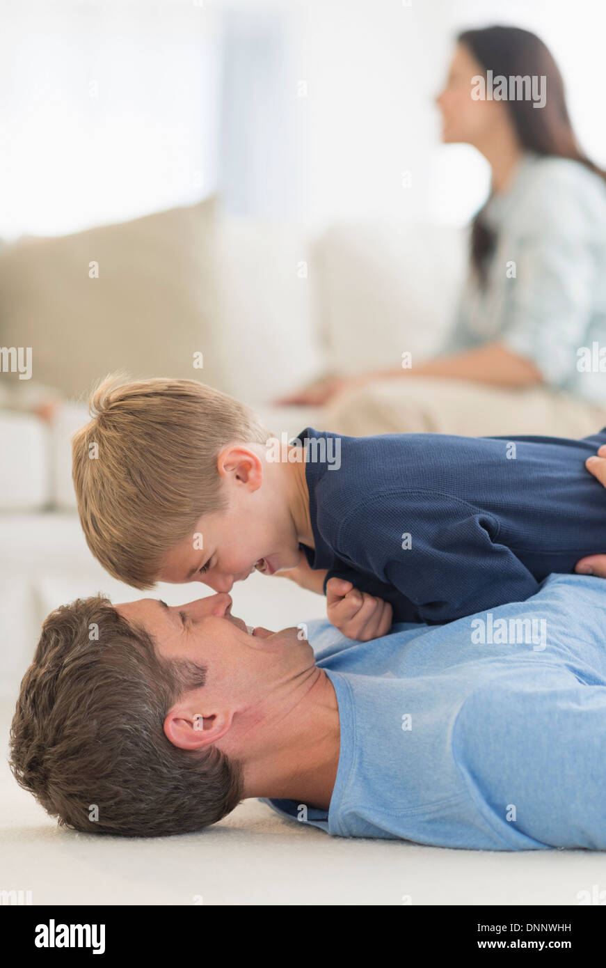 Happy father son playing together hi-res stock photography and images ...