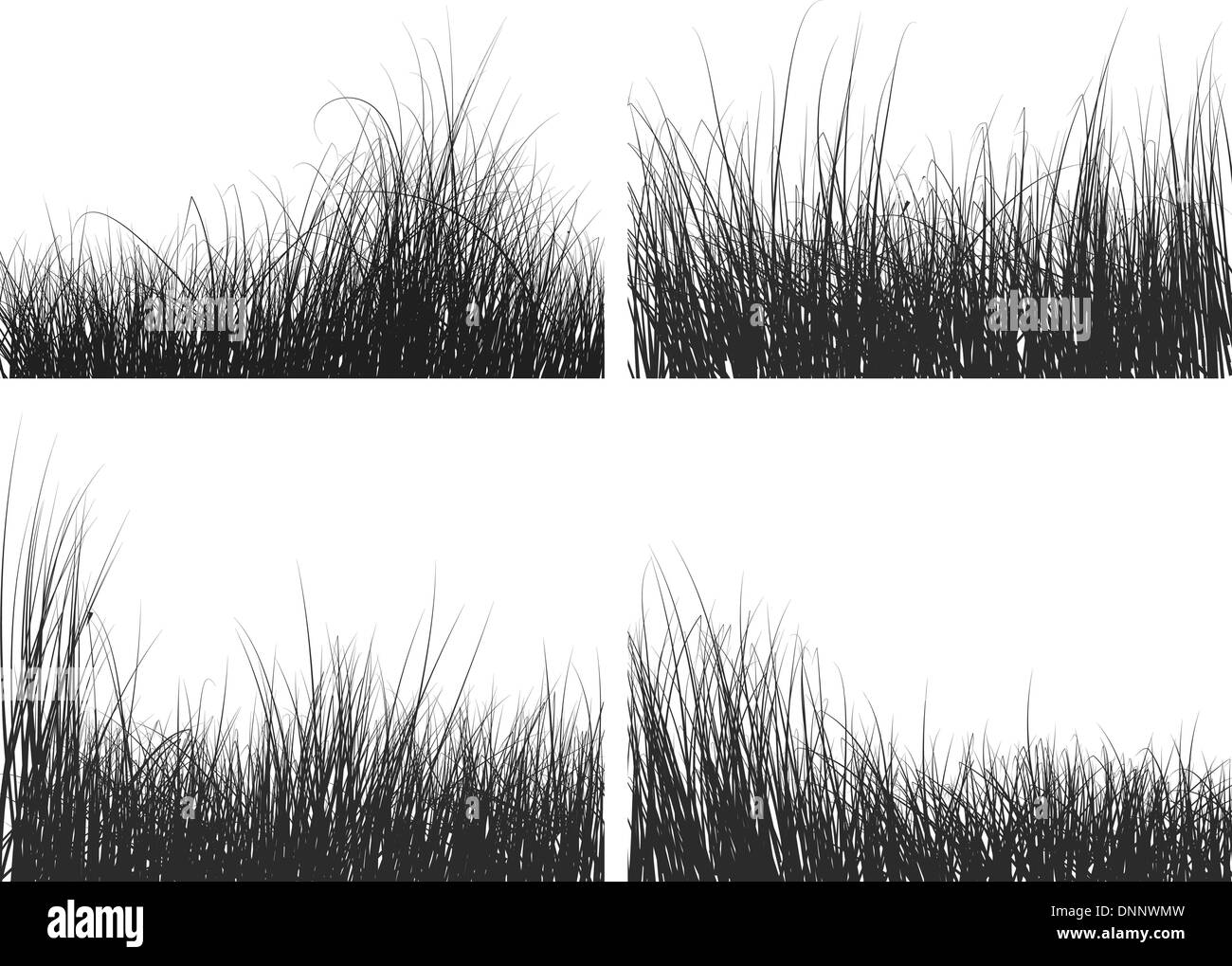 Vector grass silhouettes backgrounds set for design use Stock Vector ...
