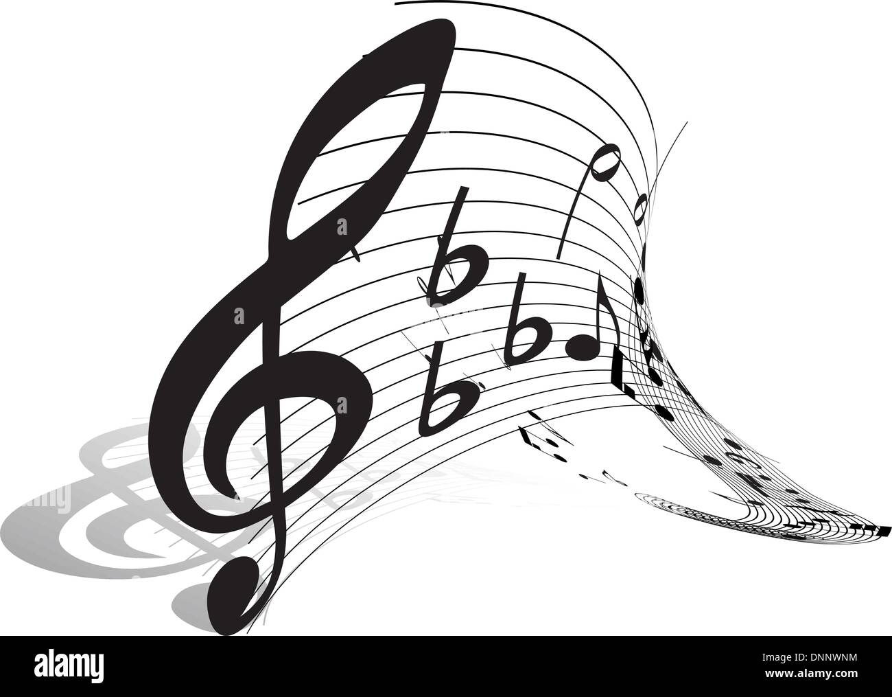 Vector musical notes staff background for design use Stock Vector Image ...