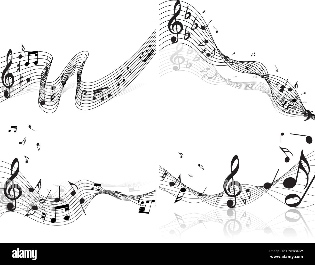 Vector musical notes staff backgrounds set for design use Stock Vector ...