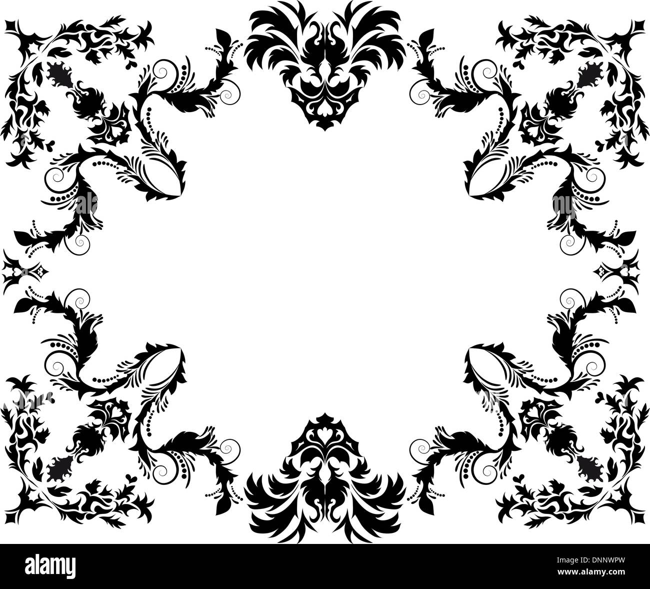 Abstract floral vector frame background in Victorian style Stock Vector ...