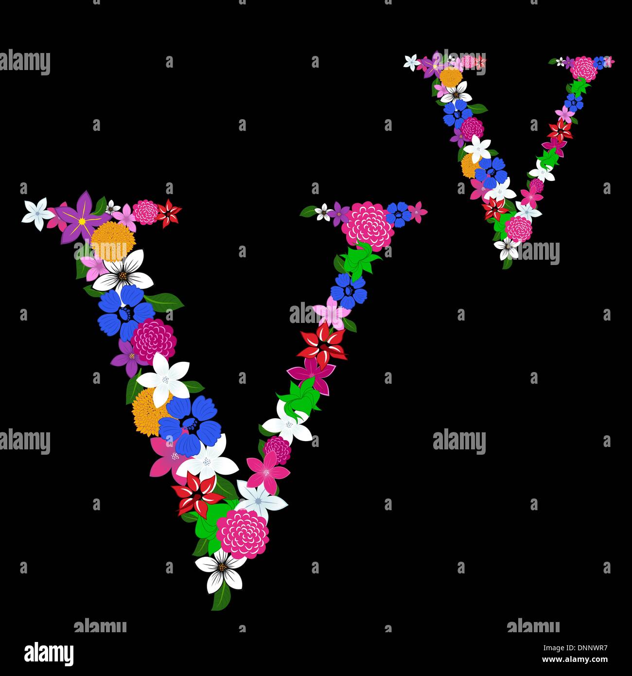 Floral alphabet letter for using in web and print design. Vector ...