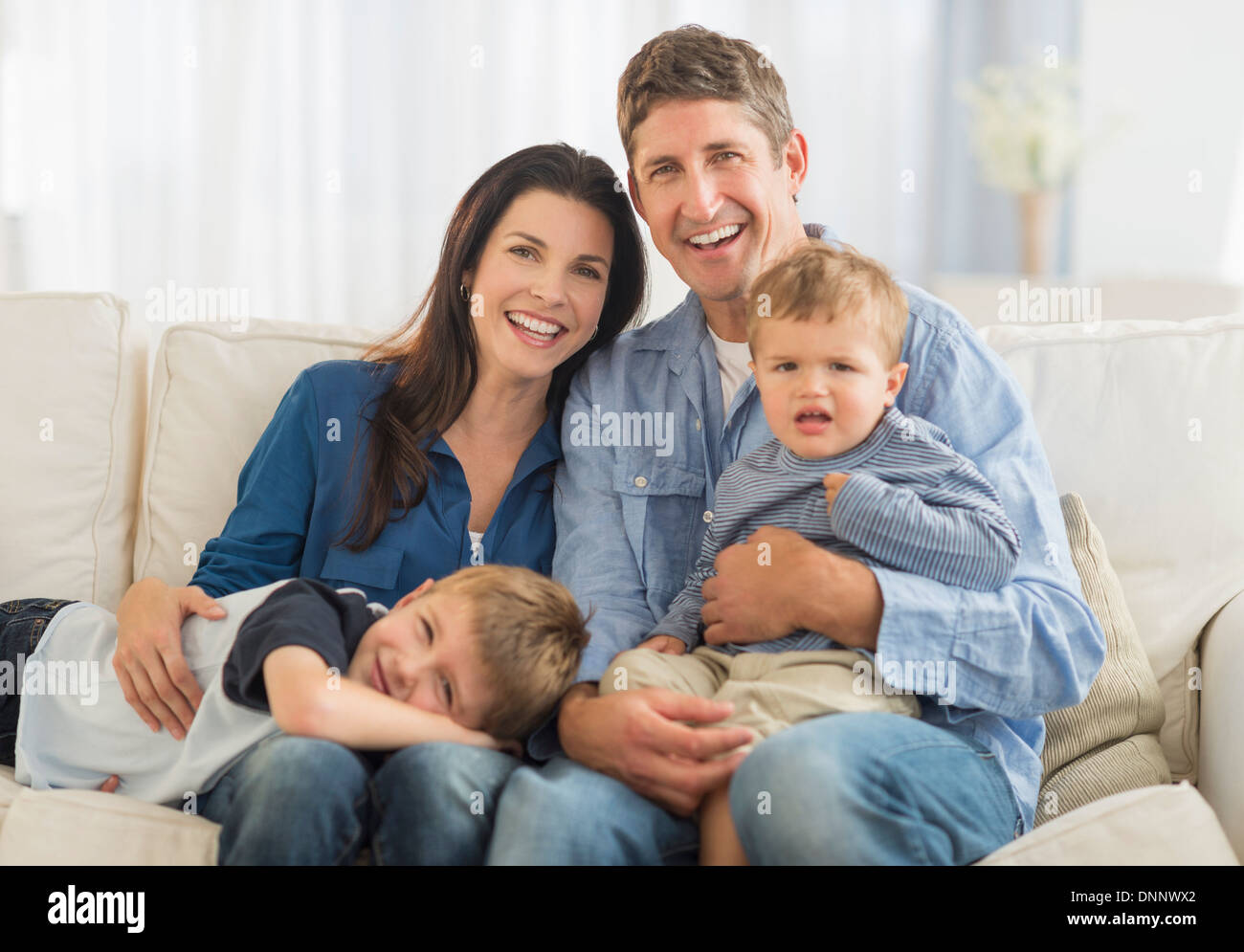 Family mother father two sons hi-res stock photography and images - Alamy