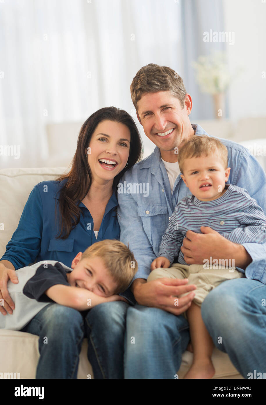 Family mother father two sons hi-res stock photography and images - Alamy