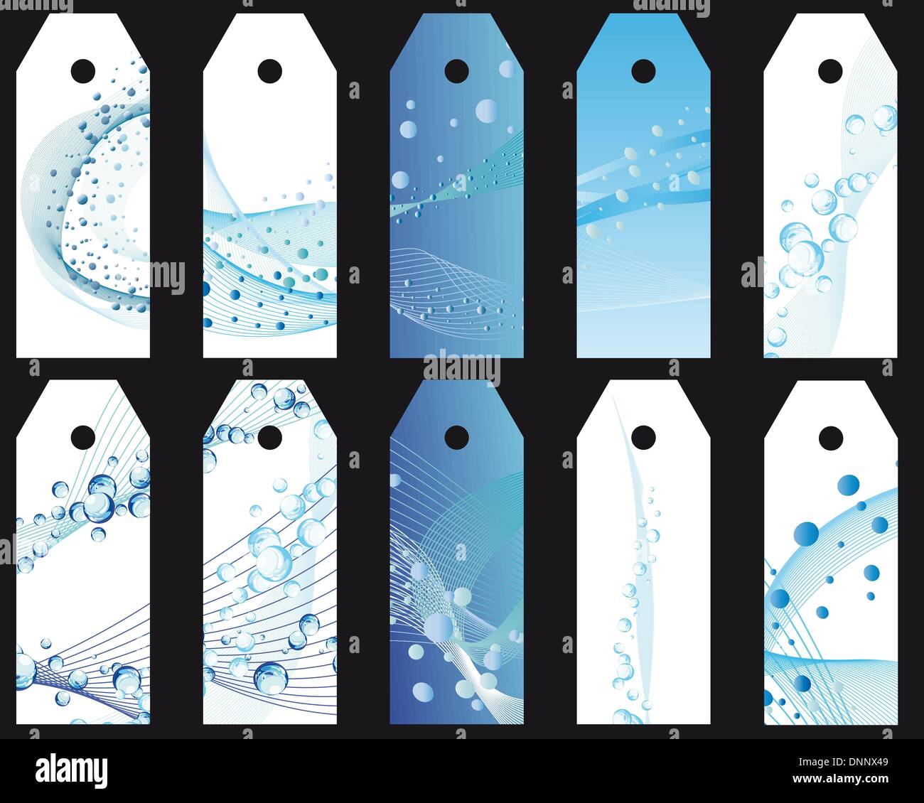 Set of ten vector water theme bookmark labels Stock Vector Image & Art ...