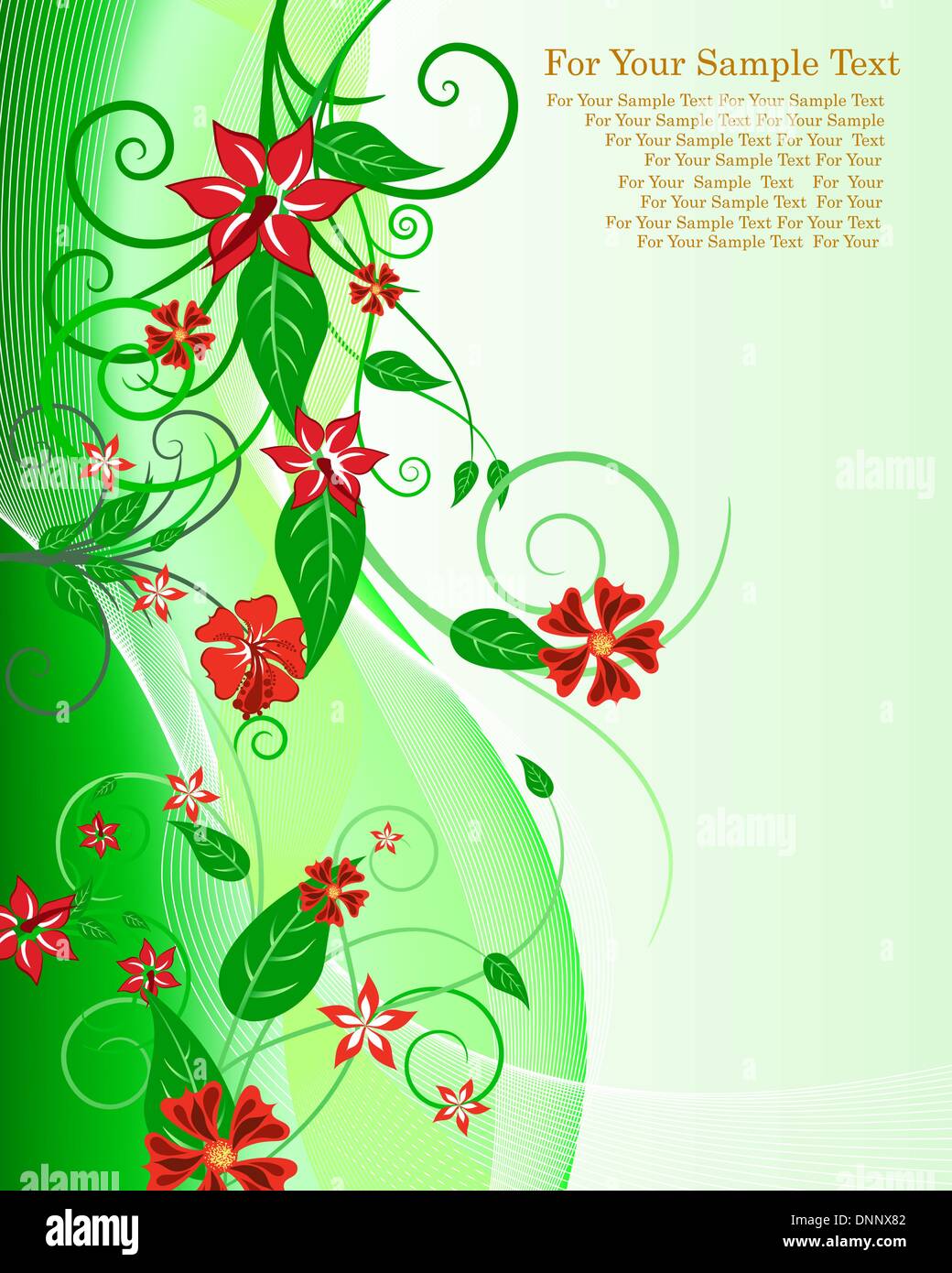 Green floral vector background for design use Stock Vector Image & Art ...