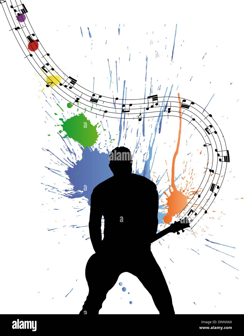 Rock group guitarist. Vector illustration for design use Stock Vector ...
