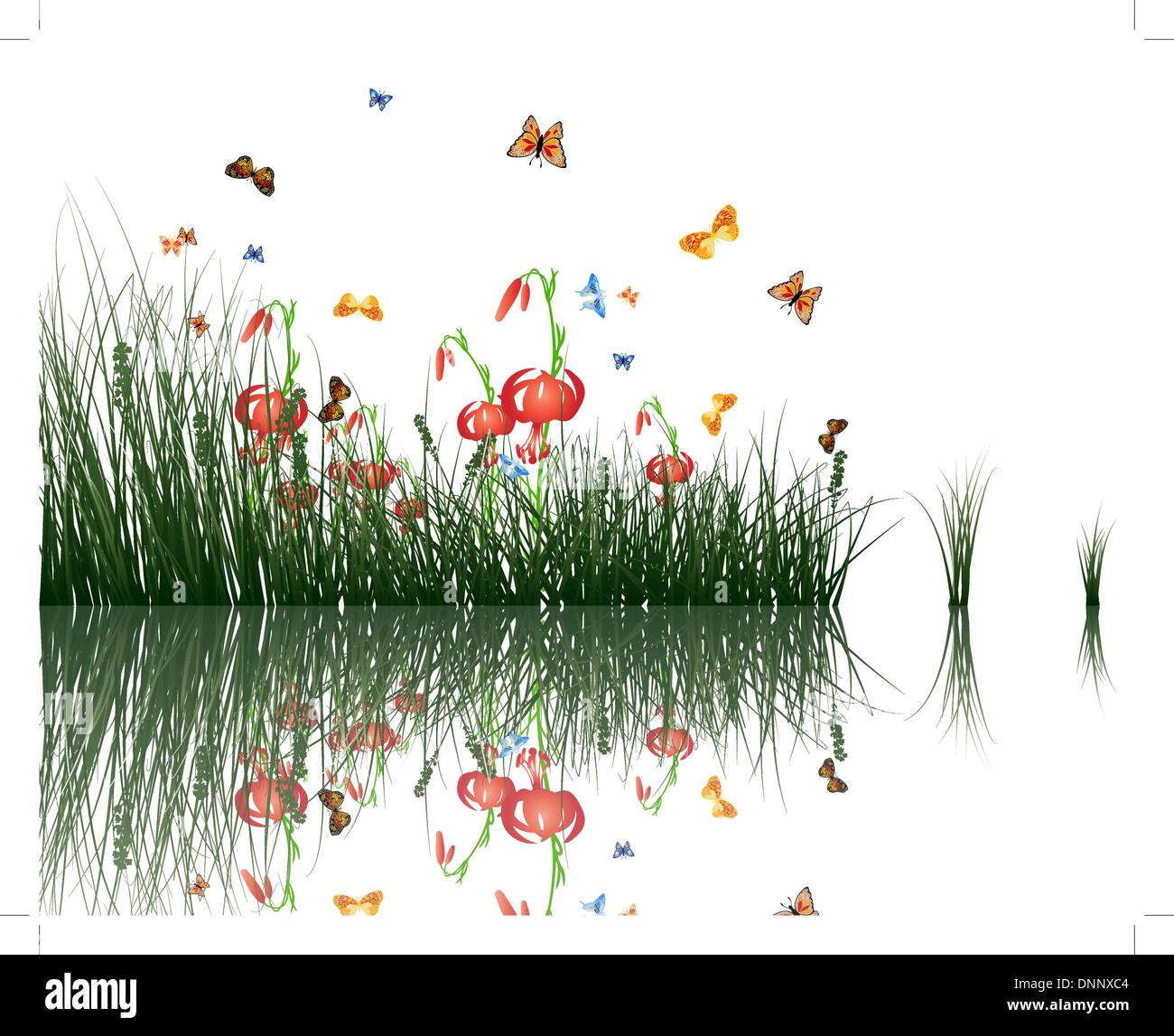 Water river reflections Stock Vector Images - Alamy