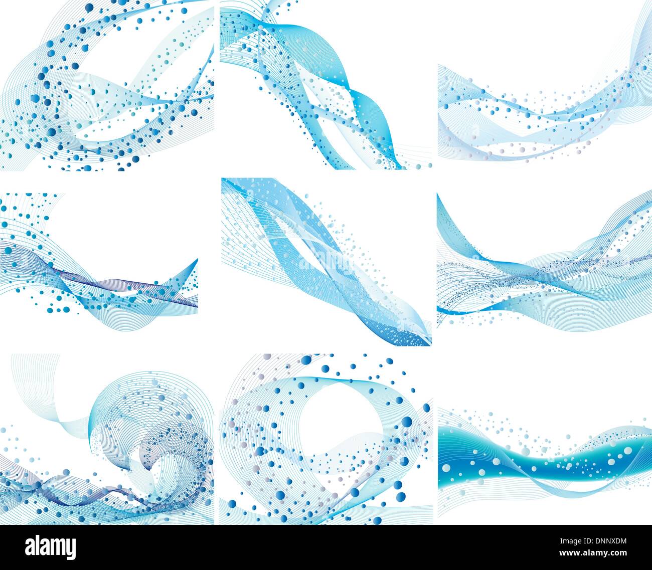 Set of nine abstract vector water background Stock Vector Image & Art ...