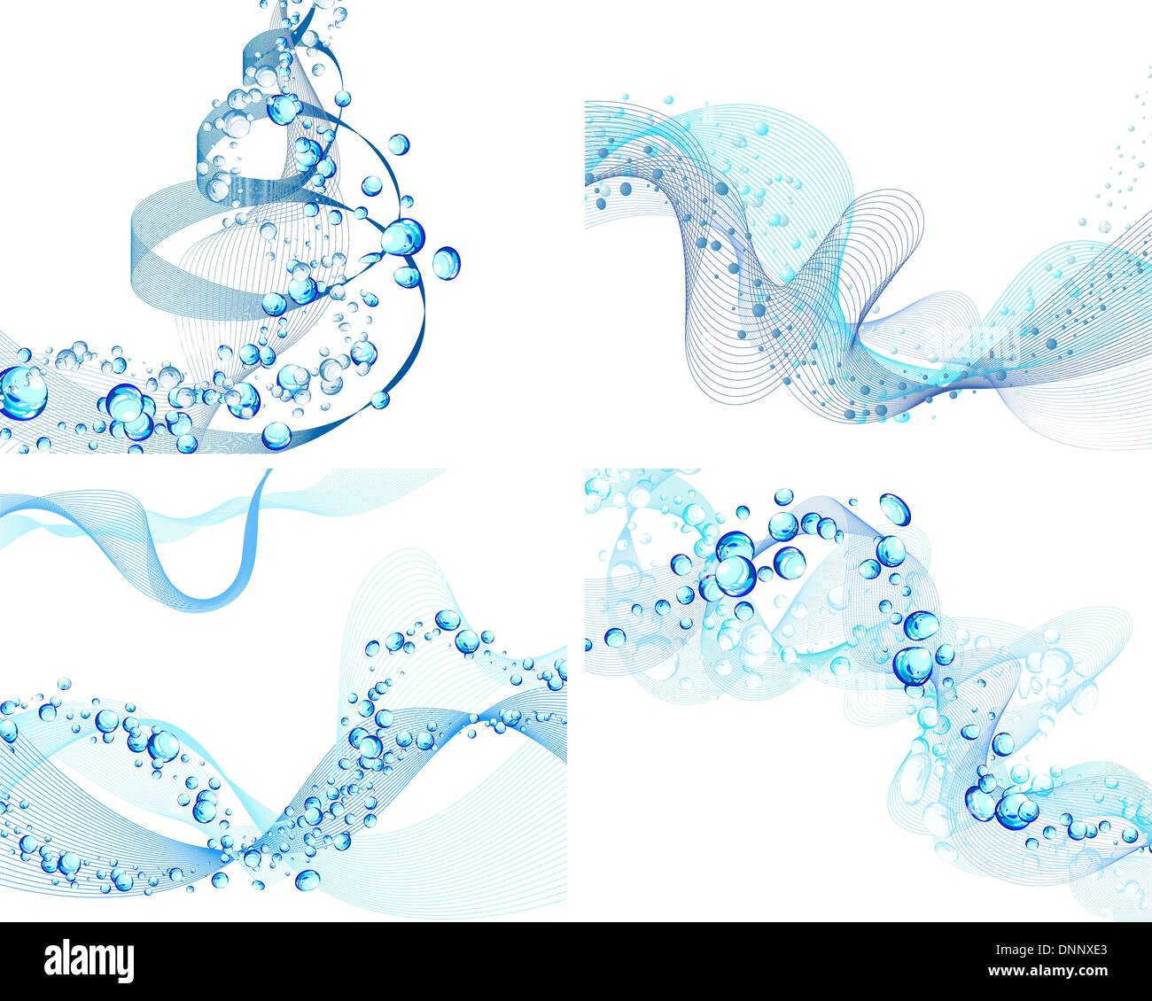 Abstract water vector backgrounds set with bubbles of air Stock Vector ...