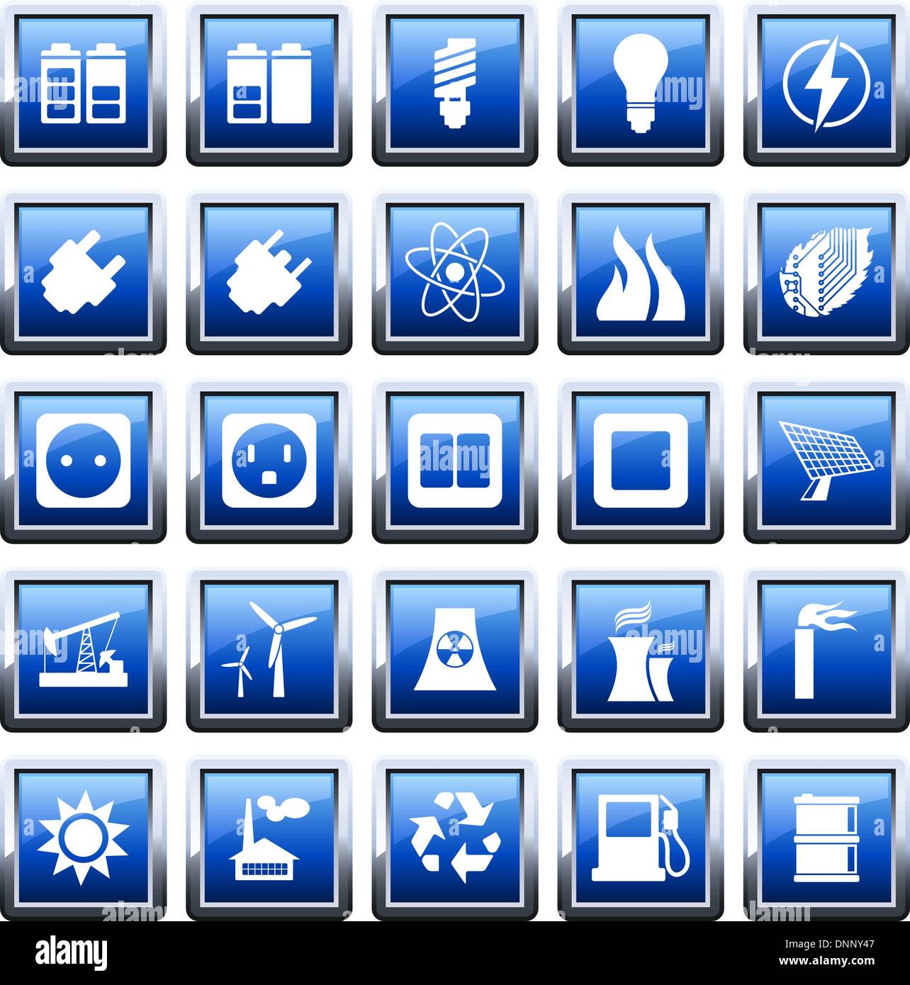 Electricity, power and energy icon set. Vector illustration Stock ...
