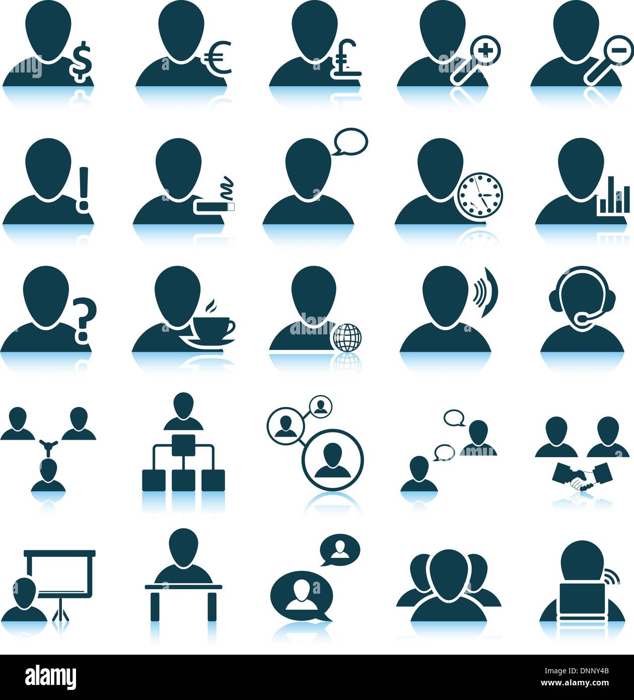 Office and people icon set. Vector illustration Stock Vector Image ...