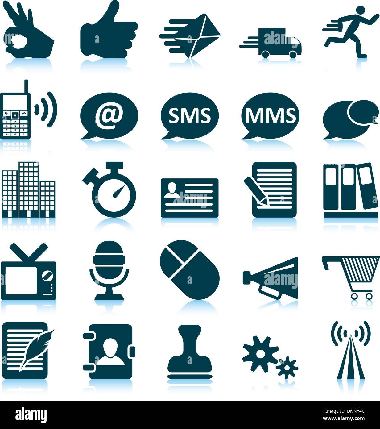 Office and communication icon set. Vector illustration Stock Vector ...