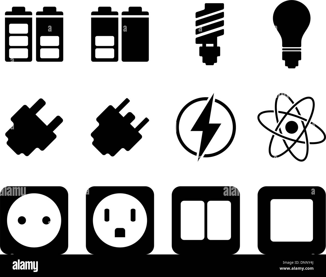 Electricity and energy icon set. Vector illustration Stock Vector Image ...
