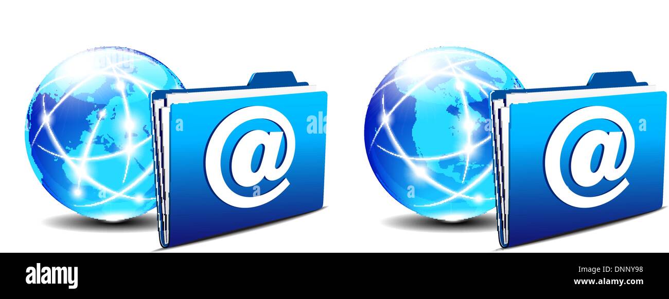 Network concept, Communication Internet Globe and folder Stock Vector ...