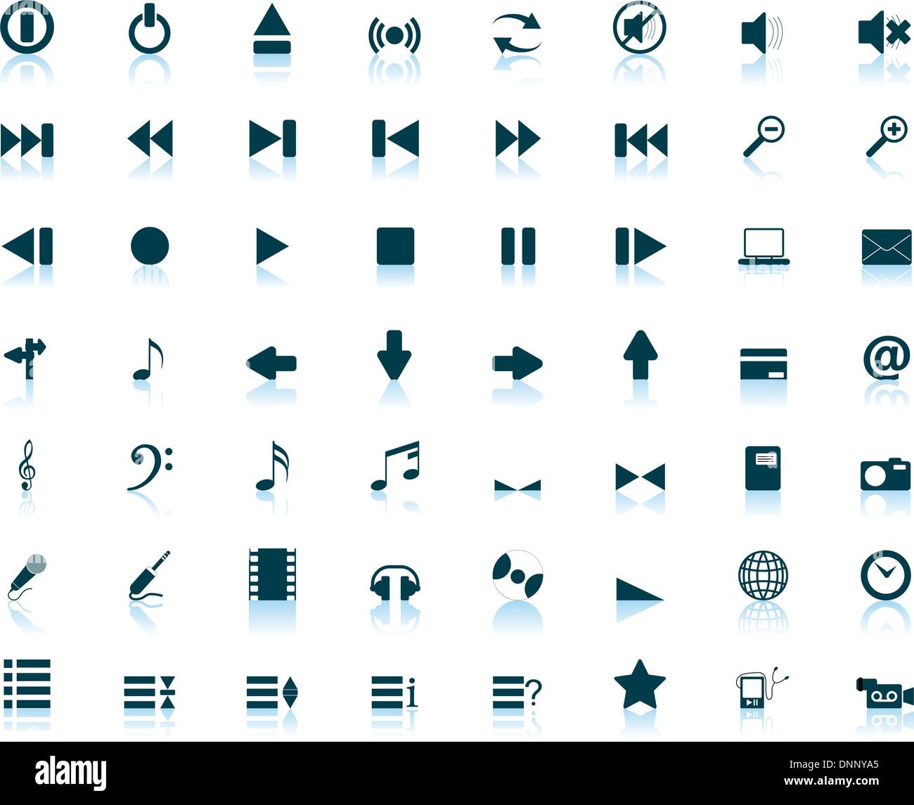 Big collection of different icons for using in web design Stock Vector ...