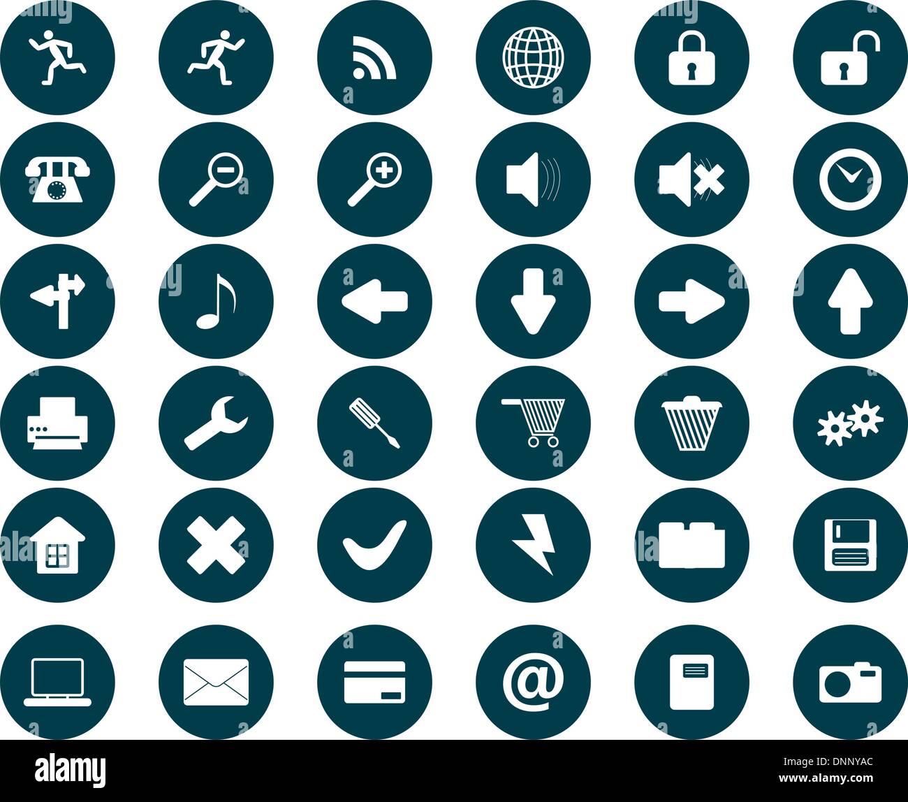 Biggest collection of different icons for using in web design Stock ...