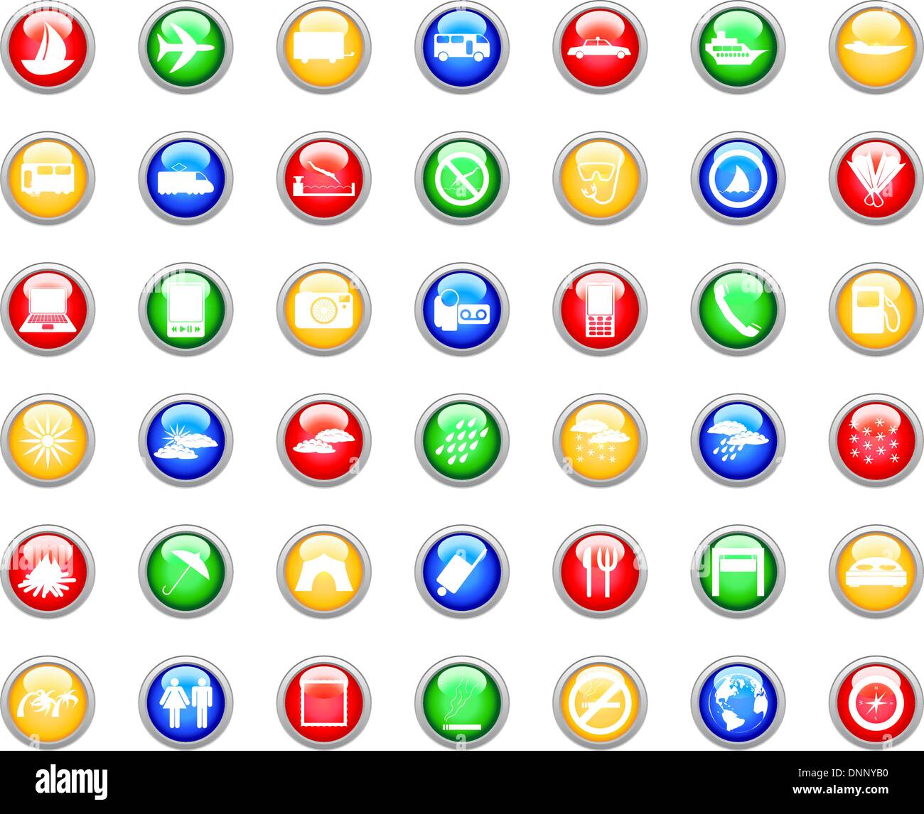 Biggest collection of different travel icons for using in web design ...