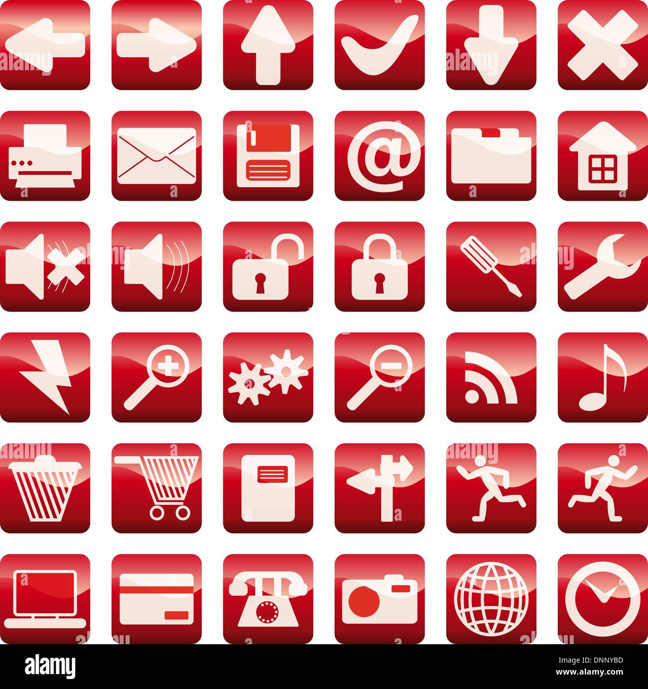 Biggest collection of different icons for using in web design Stock ...