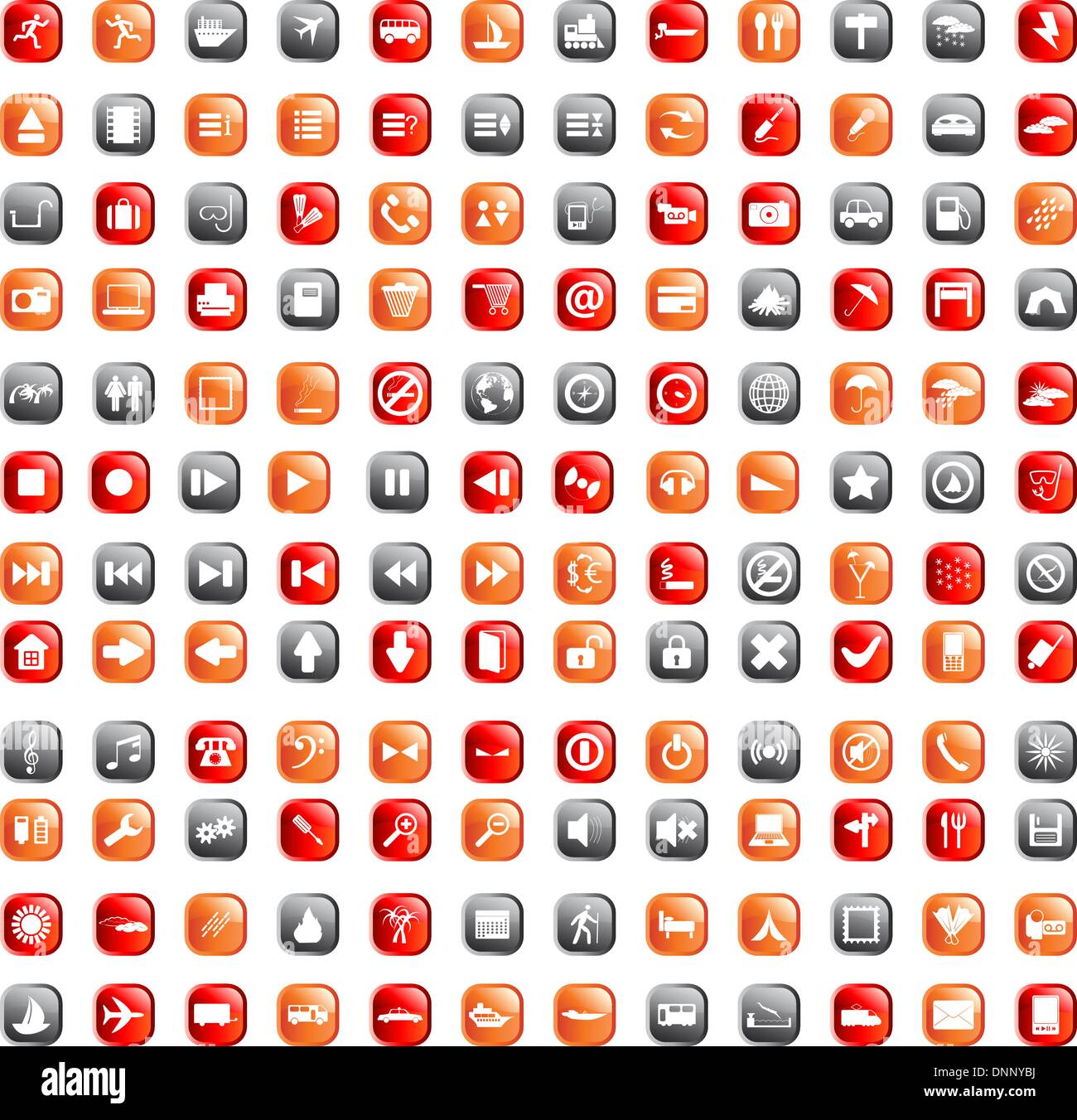 Biggest collection of different icons for using in web design Stock ...