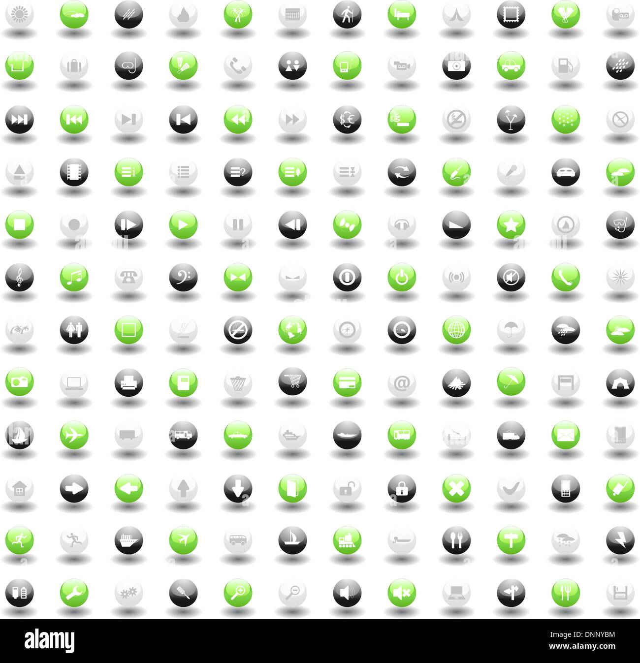 Biggest collection of different icons for using in web design Stock ...