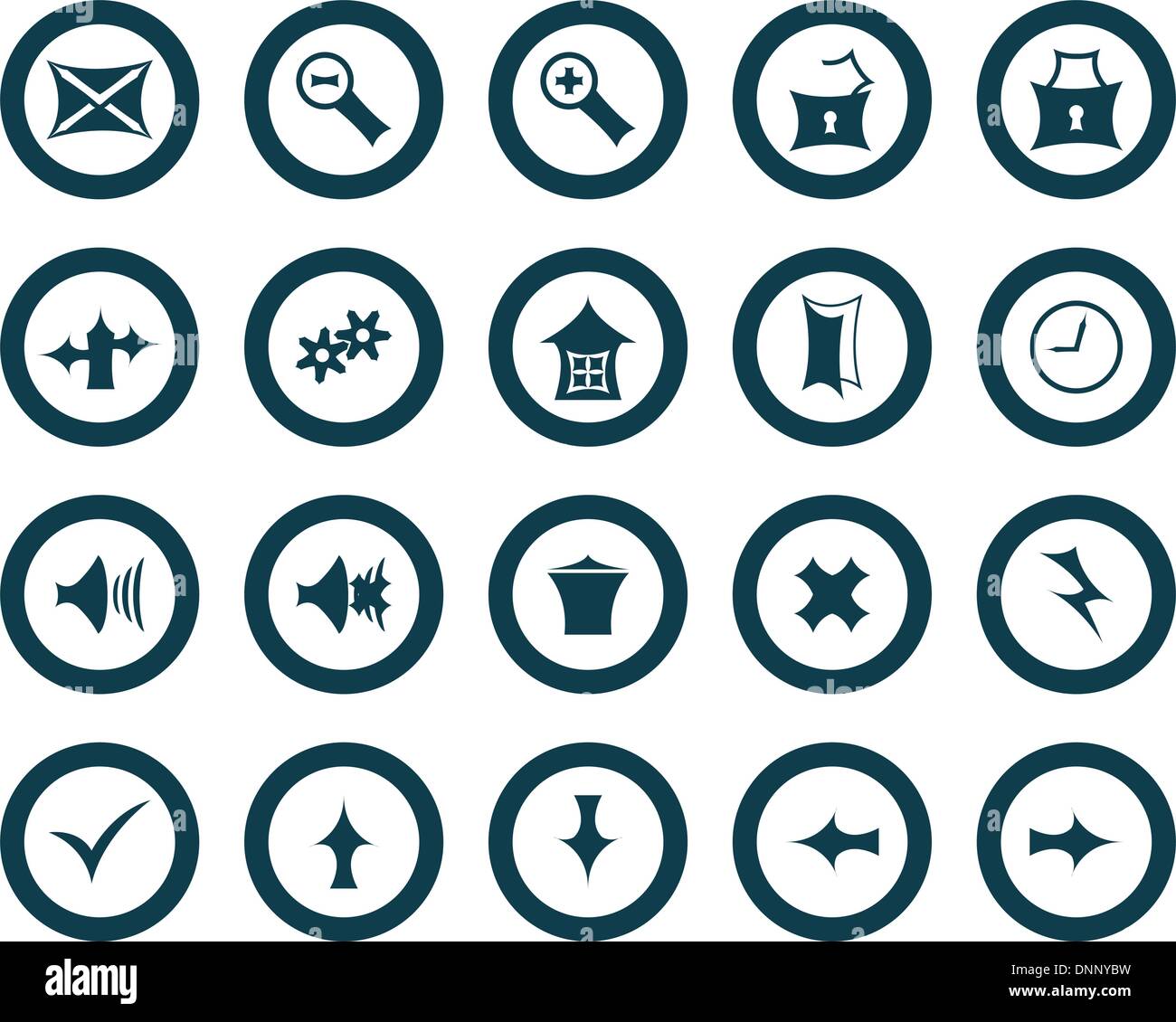 Collection of different gothic icons for using in web design Stock ...