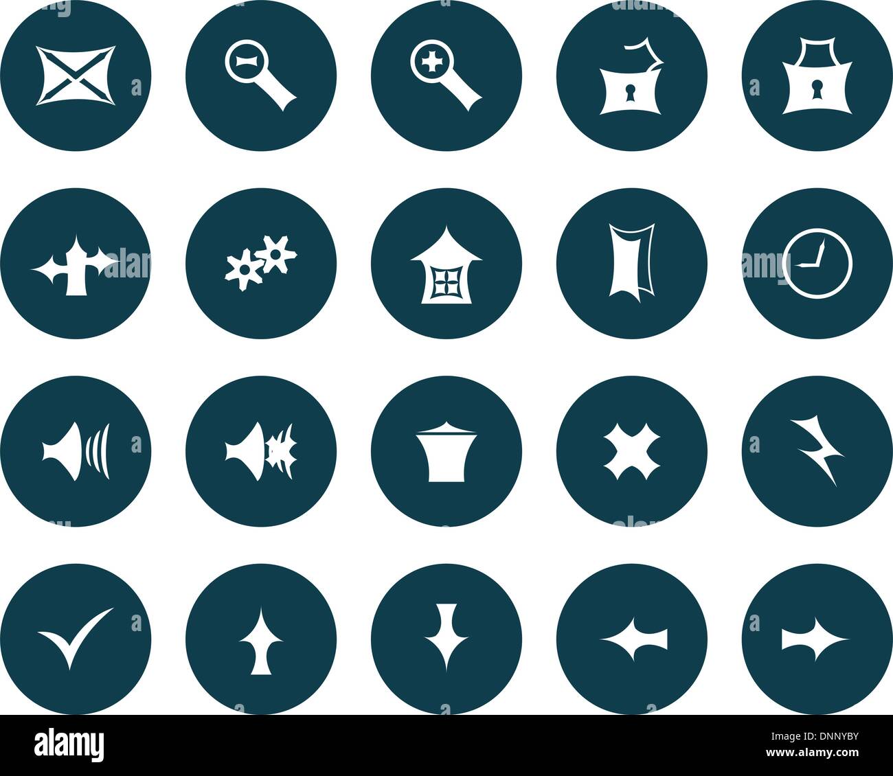 Collection of different gothic icons for using in web design Stock ...