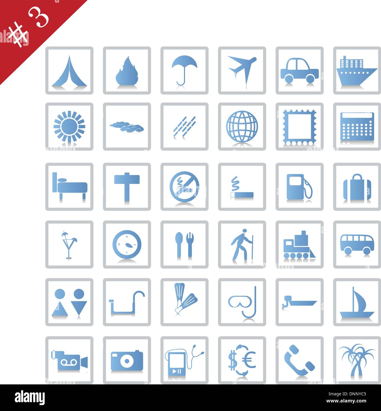 Collection of different icons for using in web design. Set #3 Stock ...