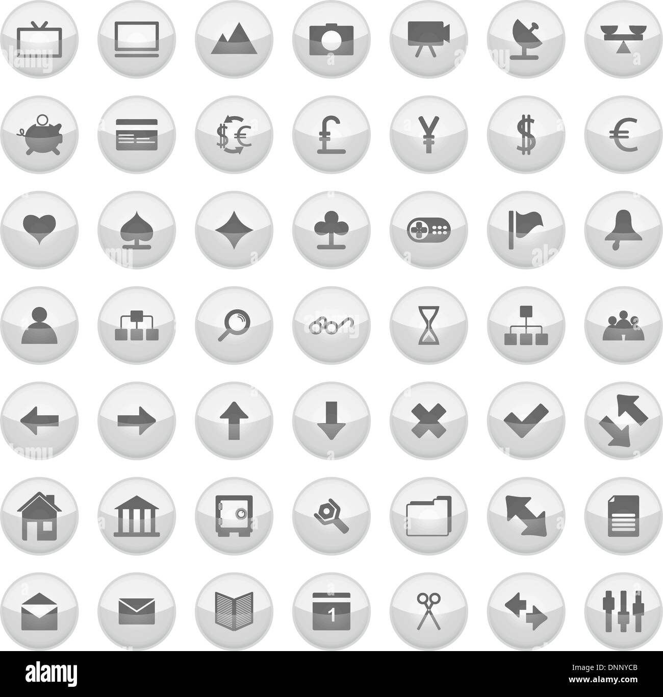 Collection of different icons for using in web design Stock Vector ...