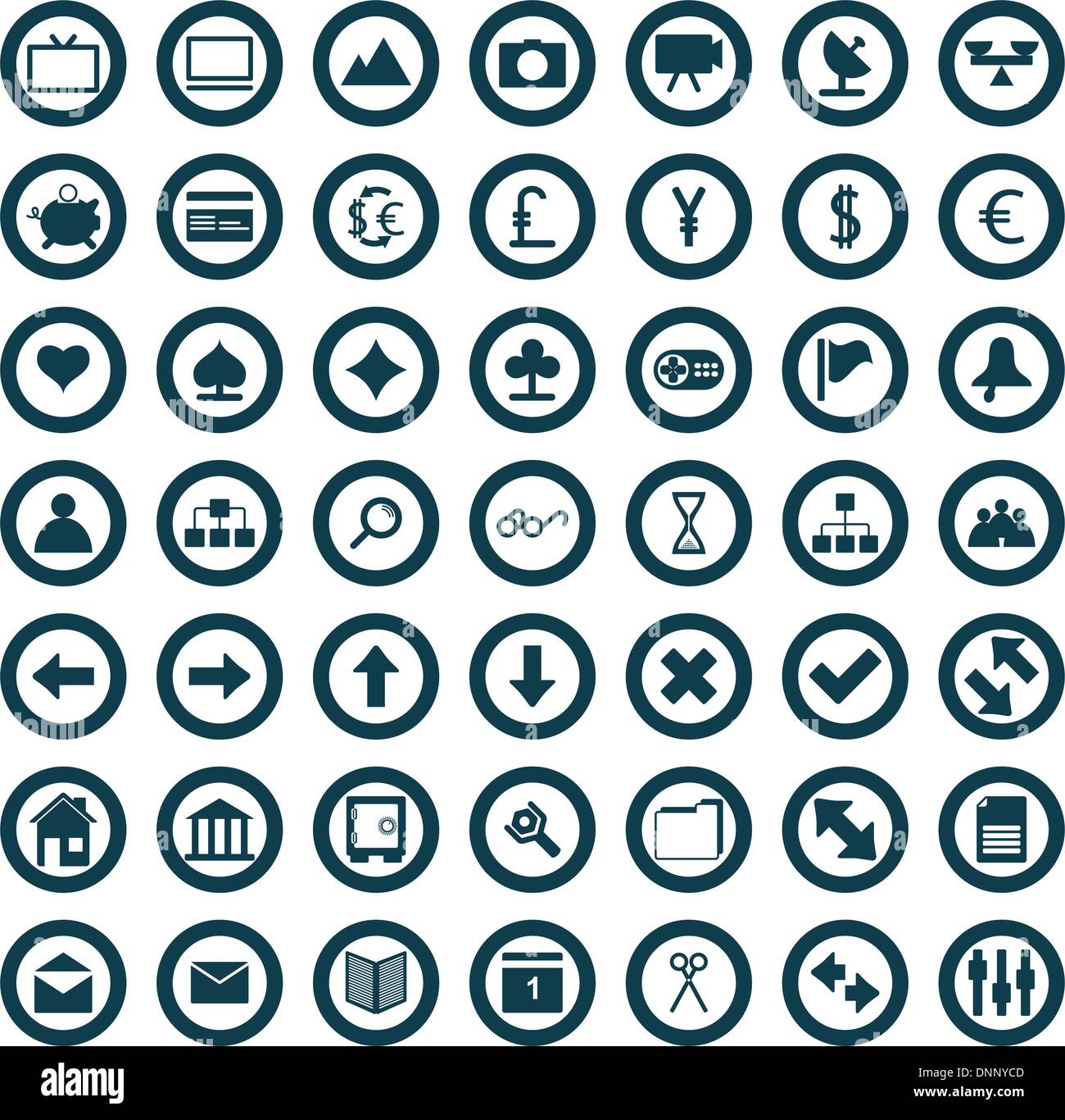 Collection of different icons for using in web design Stock Vector ...