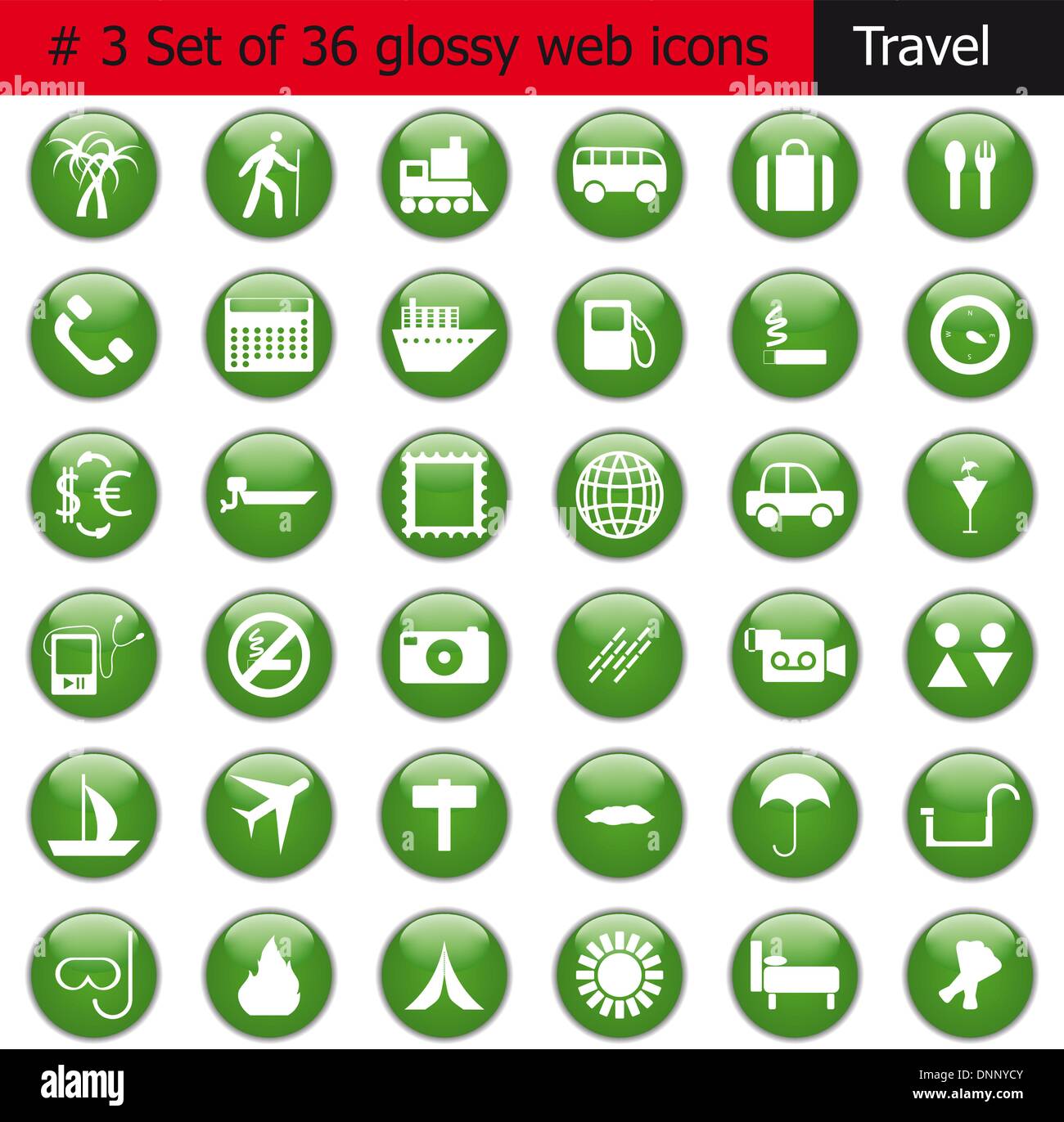 Collection of different icons for using in web design. Set #3. Travel ...